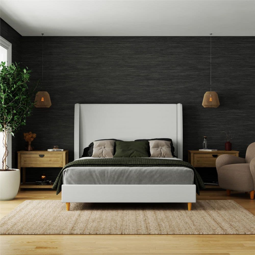 Mr. Kate Mr. Kate Tess Wood Frame Upholstered Wingback Bed, Queen ...