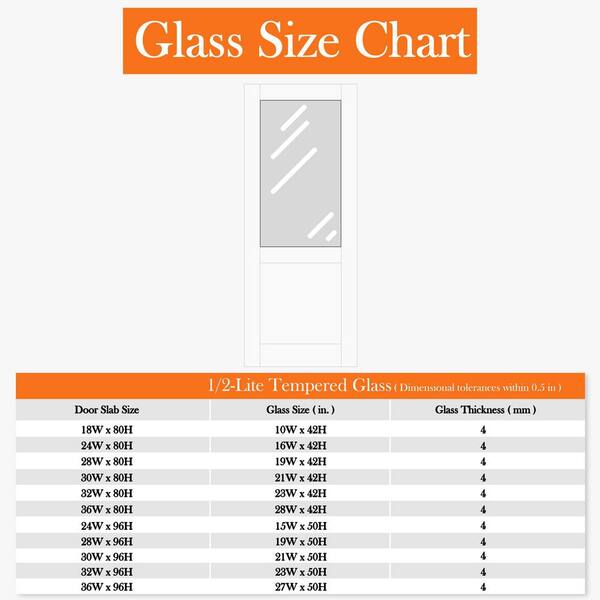 ARK DESIGN 28 in. x 80 in. Unfinished Solid Core Pine Wood 1/2-Lite ...
