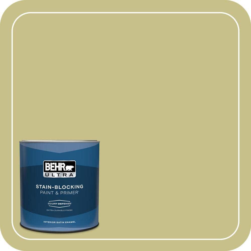 BEHR ULTRA 1 qt. #PPU9-11 Wheat Grass Extra Durable Satin Enamel ...