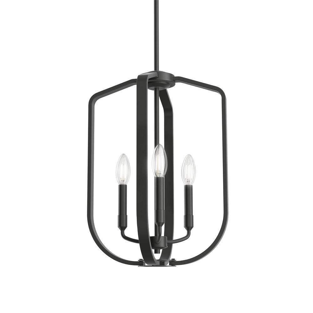 KICHLER Ettore 3-Light Black Pendant with Cage Light Display 82357D ...