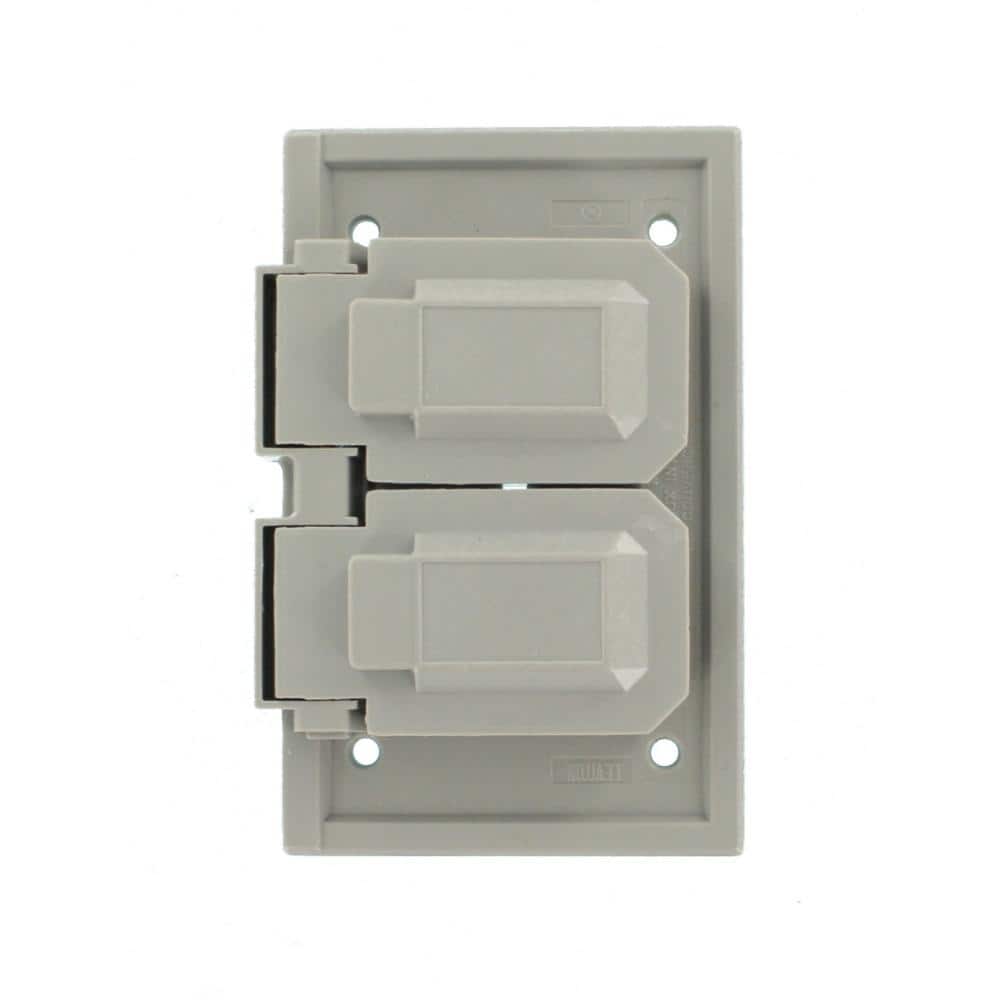 Leviton 1-Gang Gray Weatherproof Duplex Outlet/Receptacle Polycarbonate ...