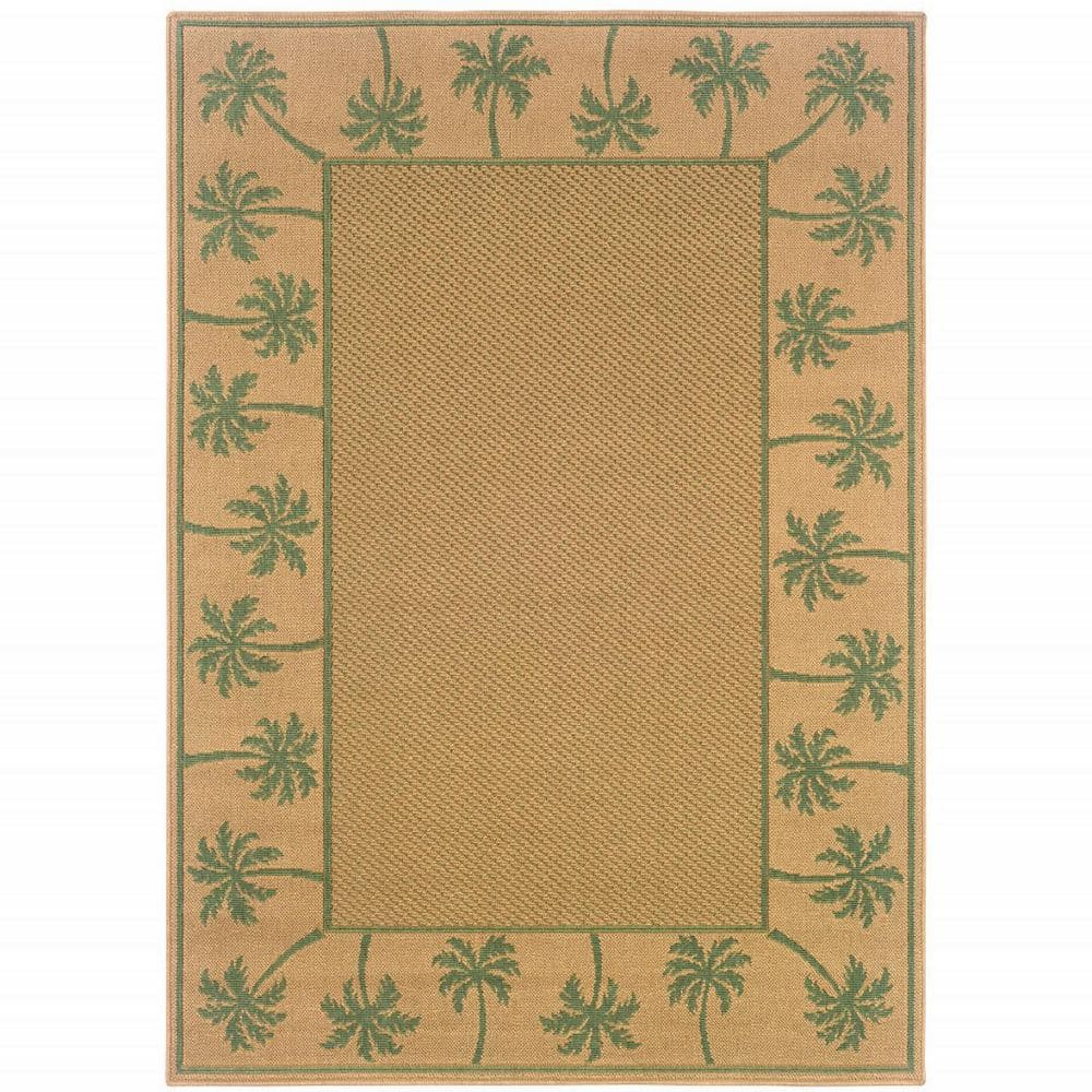 HomeRoots Beige 2 ft. x 4 ft. Loomed Border Polypropylene Rectangle ...