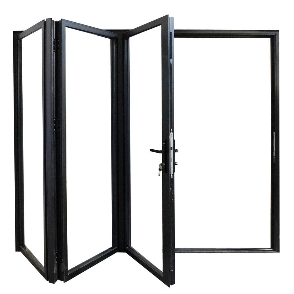 TEZA DOORS Teza 85 Series 108 in. x 80 in. Matte Black Right to Left ...