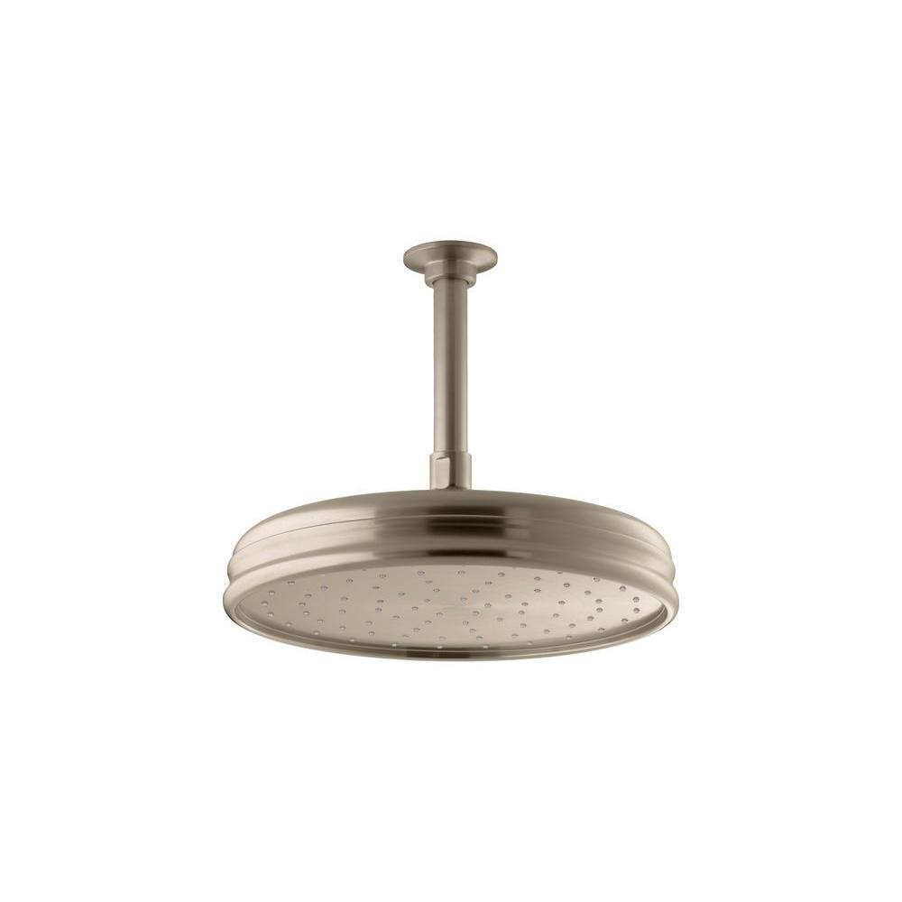 KOHLER 1-Spray Patterns 10 in. Ceiling Mount Rain Fixed Shower Head in ...