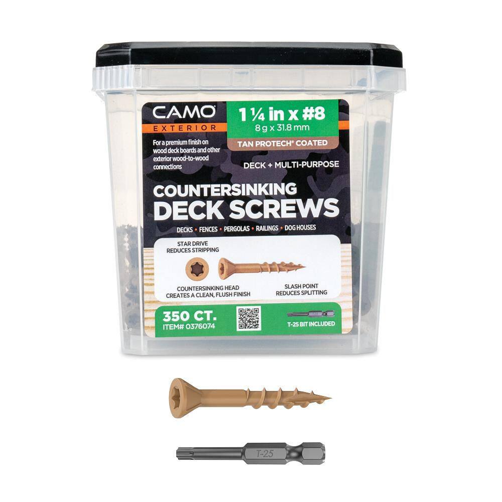 Reviews for CAMO #8 x 1-1/4 in. Tan ACQ Rated Star Drive Flat Head Wood ...
