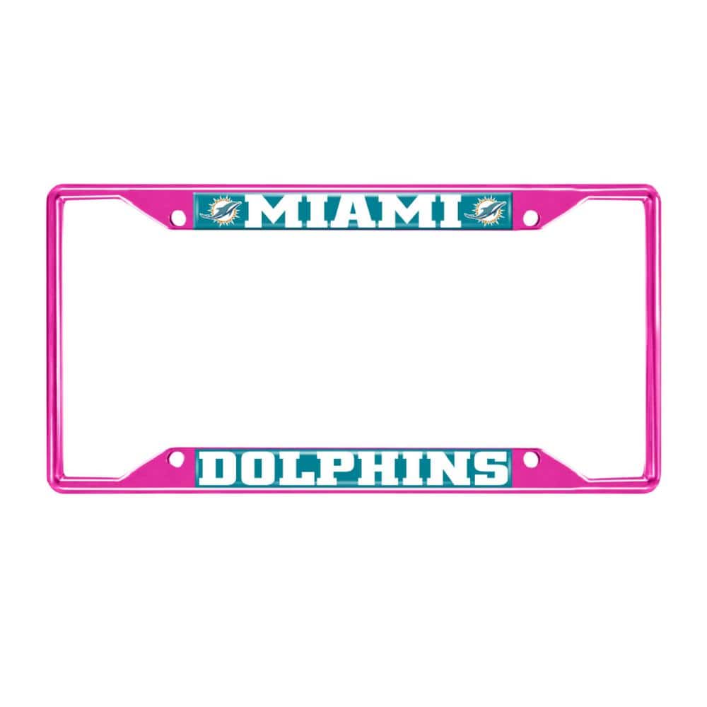 FANMATS Universal Fit NFL - Miami Dolphins License Plate Frame - Pink ...
