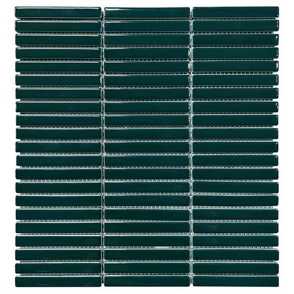 Ivy Hill Tile Motif Stacked Emerald Green 3.73 in. x 0.27 in. Glossy ...