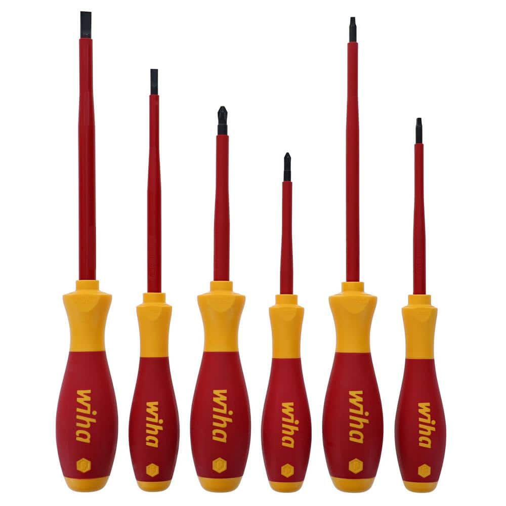 Wiha 1000-Volt Insulated Screwdriver Set Soft Finish (6-Piece) 35890 ...