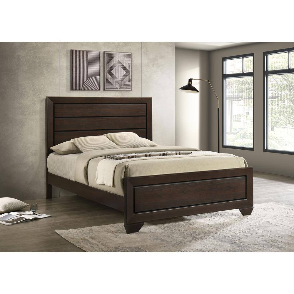 Coaster Kauffman Dark Cocoa Brown Wood Frame California King Panel Bed 204391KW - The Home Depot