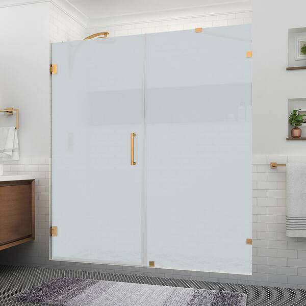 Aston Nautis Xl 74 25 To 75 25 In W X 80 In H Hinged Frameless Shower