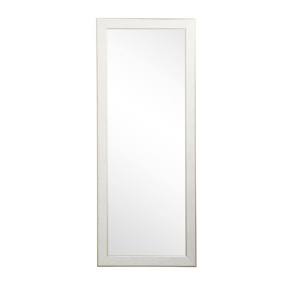 BrandtWorks 32 in. W x 71 in. H Aged White and Gold Framed Rectangle ...