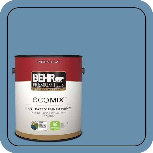 BEHR PREMIUM PLUS 1 gal. #S500-5 Treasure Map Flat EcoMix Plant-Based ...