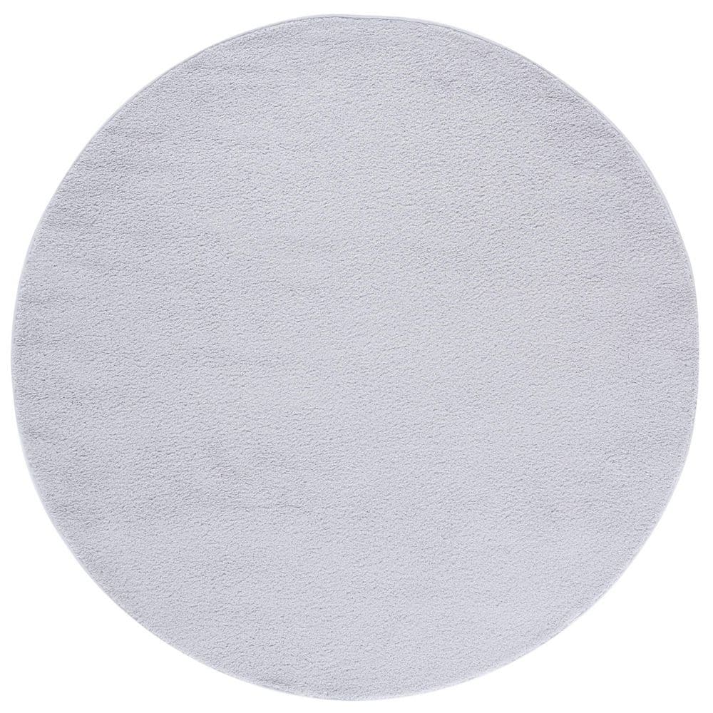 SAFAVIEH Boucle Gray 6 ft. x 6 ft. Machine Washable Solid Round Area ...
