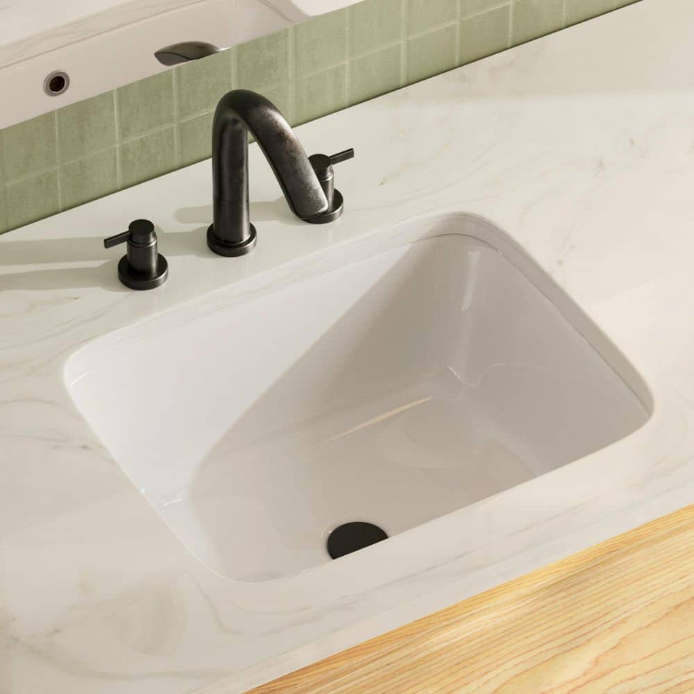 Los Flexi 20 in. L x 16 in. W Undermount Bathroom Sink Made From Glossy ...