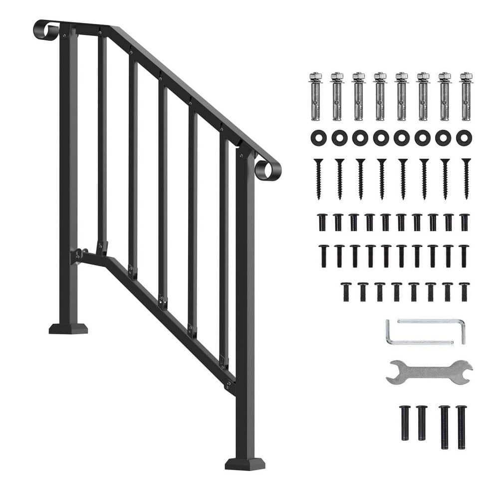 Reviews for VEVOR Handrails for Outdoor Steps 2-3 Step Stair Hand Rail ...