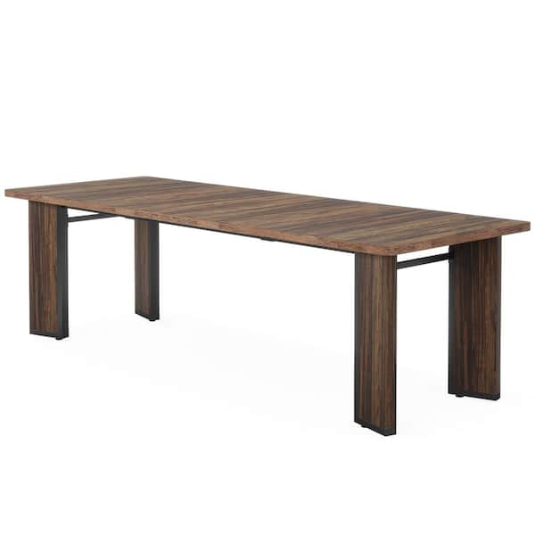BYBLIGHT Moronia 78.8 in. Rectangle Brown Wood Conference Table Desk ...