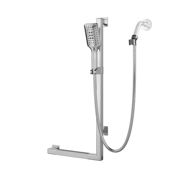 PULSE Showerspas Seville Right L-Shaped Grab Bar 5-Spray Settings Wall ...