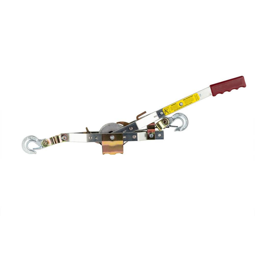 Maasdam 2,000 lb. 1-Ton Capacity 12 ft. Max Lift 15:1 Leverage Winch ...