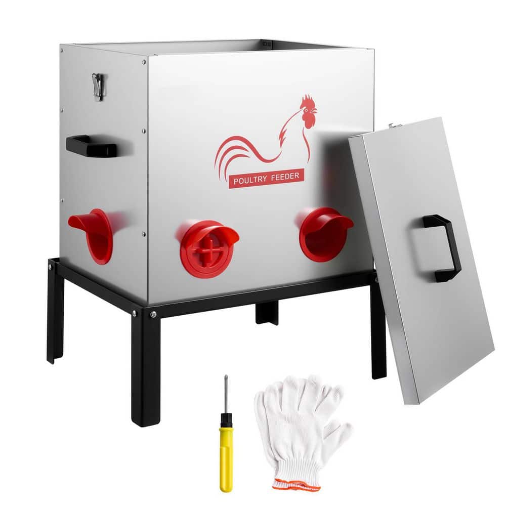 SKYSHALO Automatic Chicken Feeder 6 Ports No-Waste 85 lbs. Capacity ...