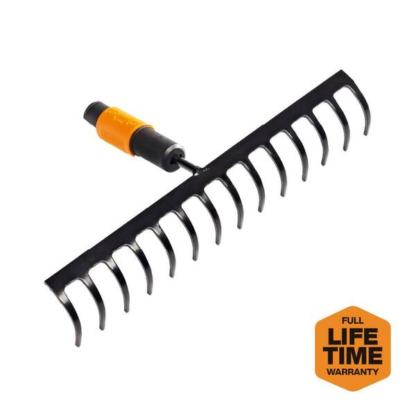 Fiskars 14 in. QuikFit Garden Rake Interchangeable Head Attachment ...
