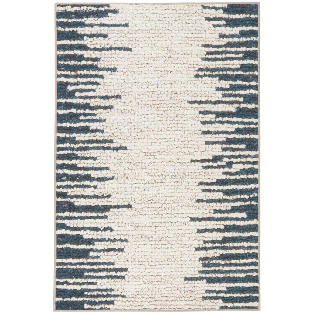 DASH & ALBERT Moss Machine Washable Metal 2.6 ft. x 8 ft. Indoor Area ...