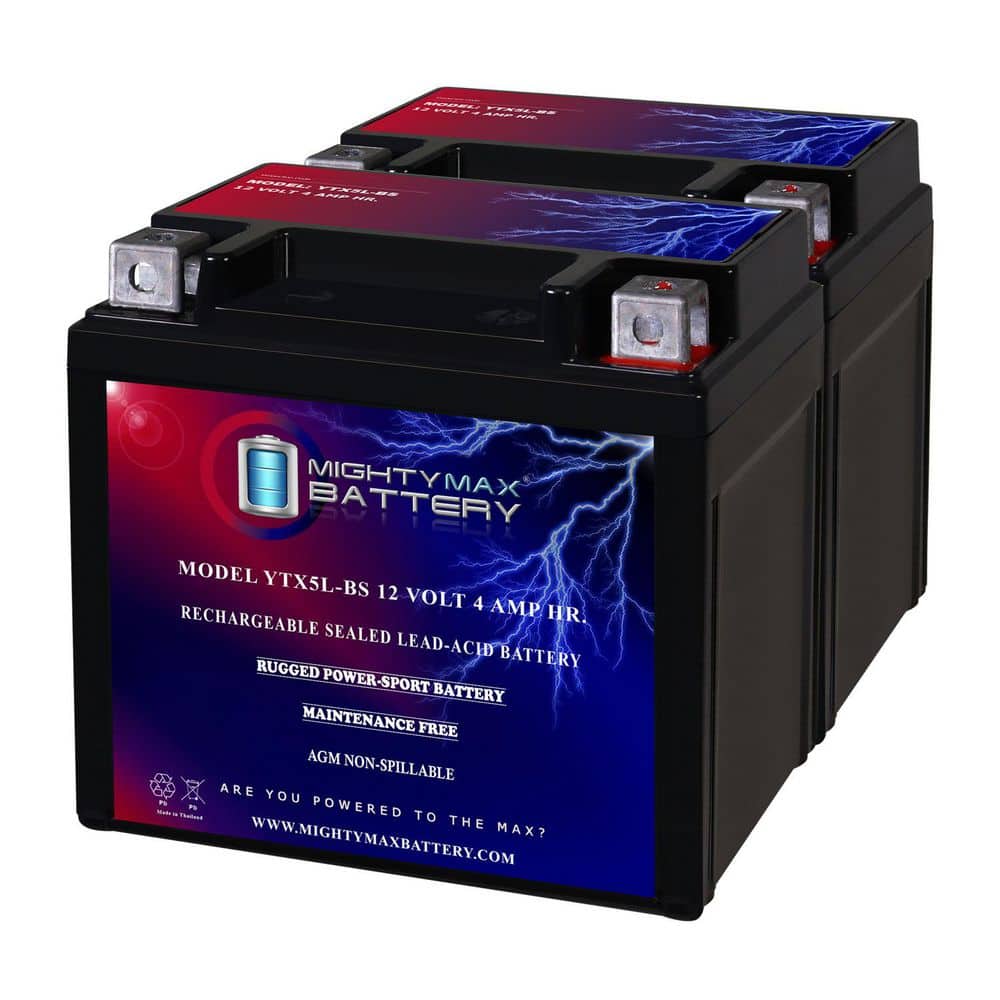MIGHTY MAX BATTERY YTX5L-BS 12V 4AH Battery Replaces Extreme XTAX5L-BS ...