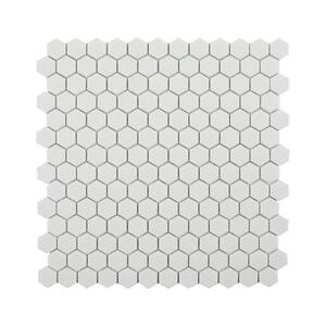 Jeffrey Court 2 in. Hexagon Maroon 12.5 in. x 10.75 in. Glossy and ...