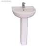 Barclay Products Compact 450 18 in. Pedestal Combo Bathroom Sink with 1 Faucet Hole in White 3 ...
