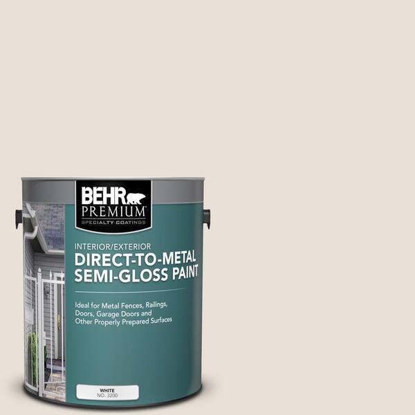 BEHR PREMIUM 1 gal. #73 Off White Semi-Gloss Direct to Metal Interior ...