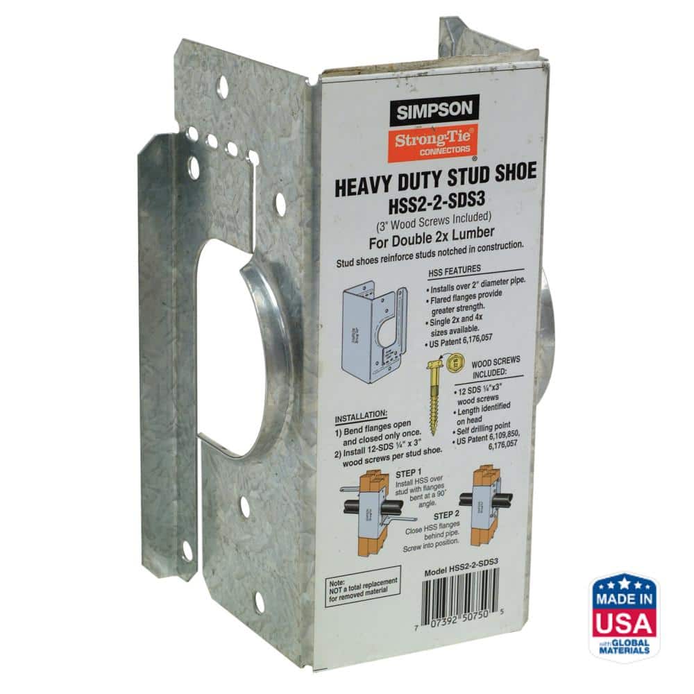 Simpson Strong-Tie HSS Galvanized Stud Shoe for Double 2x Nominal ...