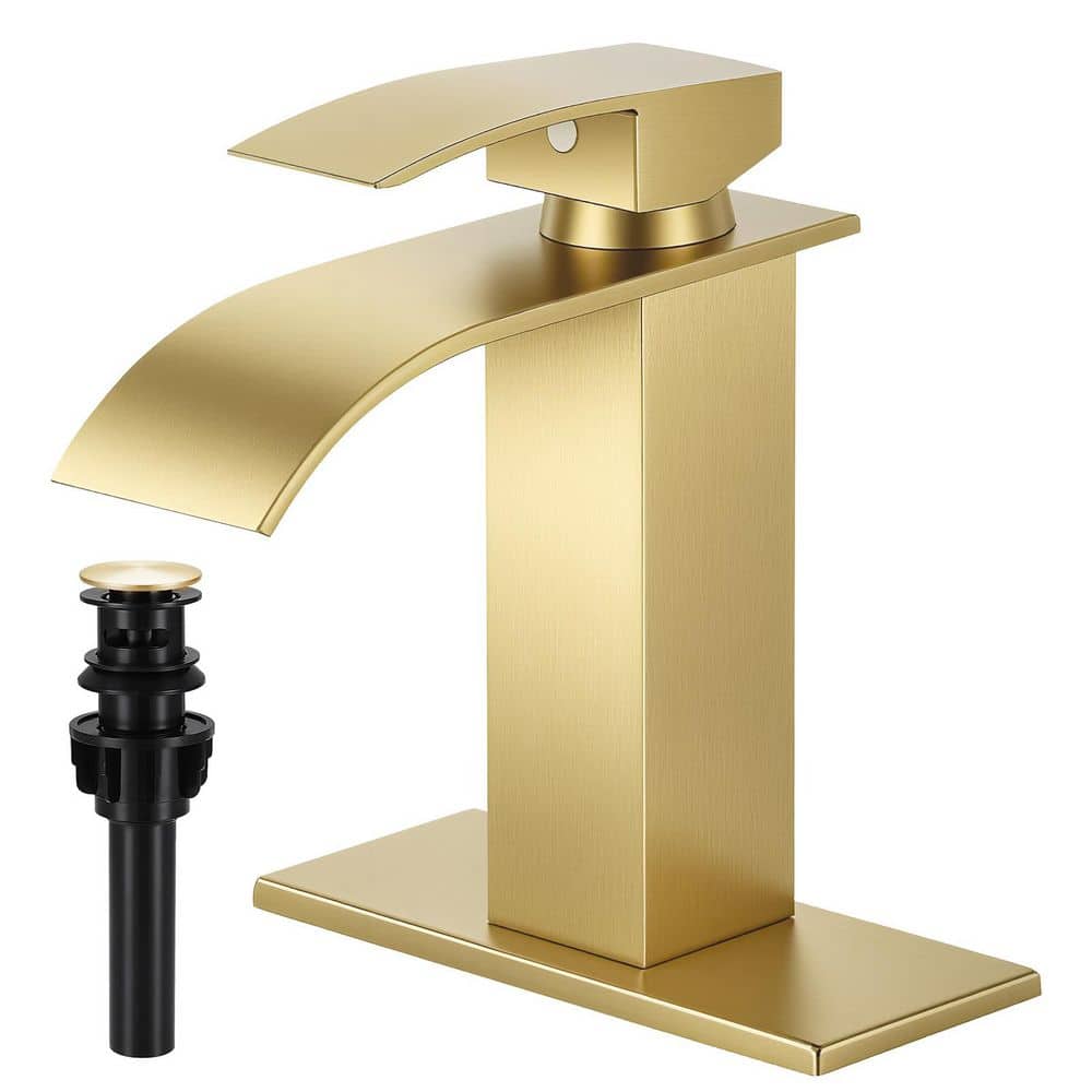MTTCLE Single Handle Waterfall Spout Single Hole Bathroom Sink Faucet ...