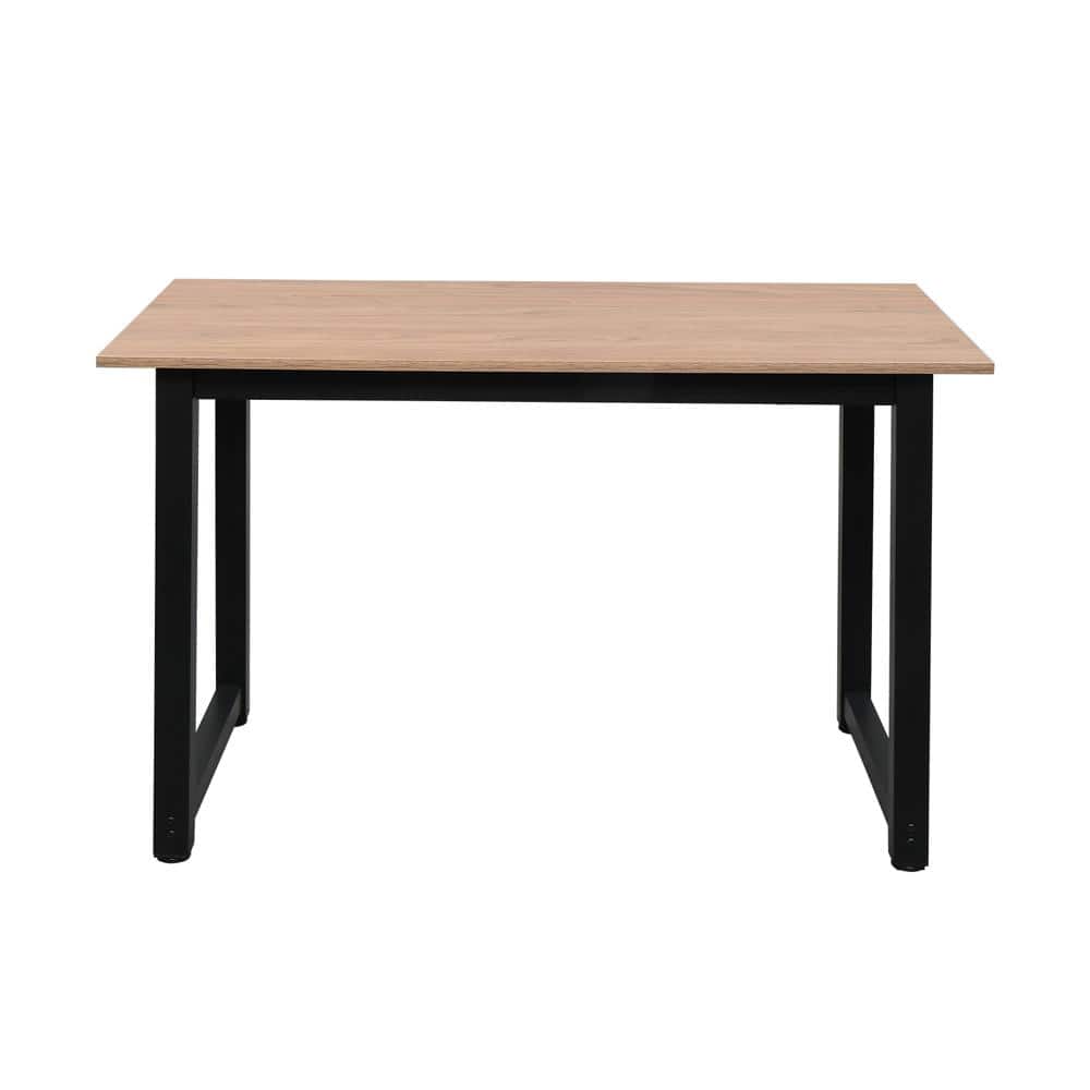 Outopee 47.2 in. W Modern Rectangular Walnut Color Steel Frame Computer ...