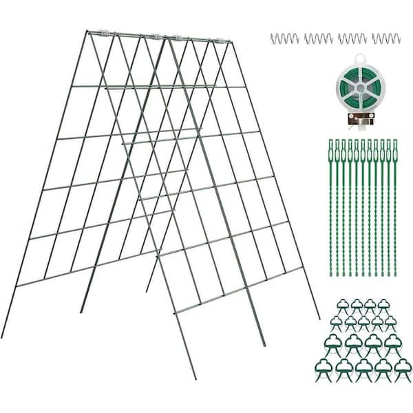 PALEO HOME LLC Paleo 46 in x 36 in Green Metal Trellis, Foldable A ...