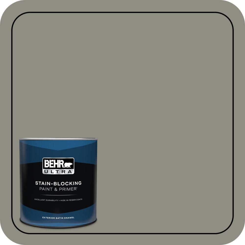 BEHR ULTRA 1 qt. #N370-5 Incognito Satin Enamel Exterior Paint & Primer ...