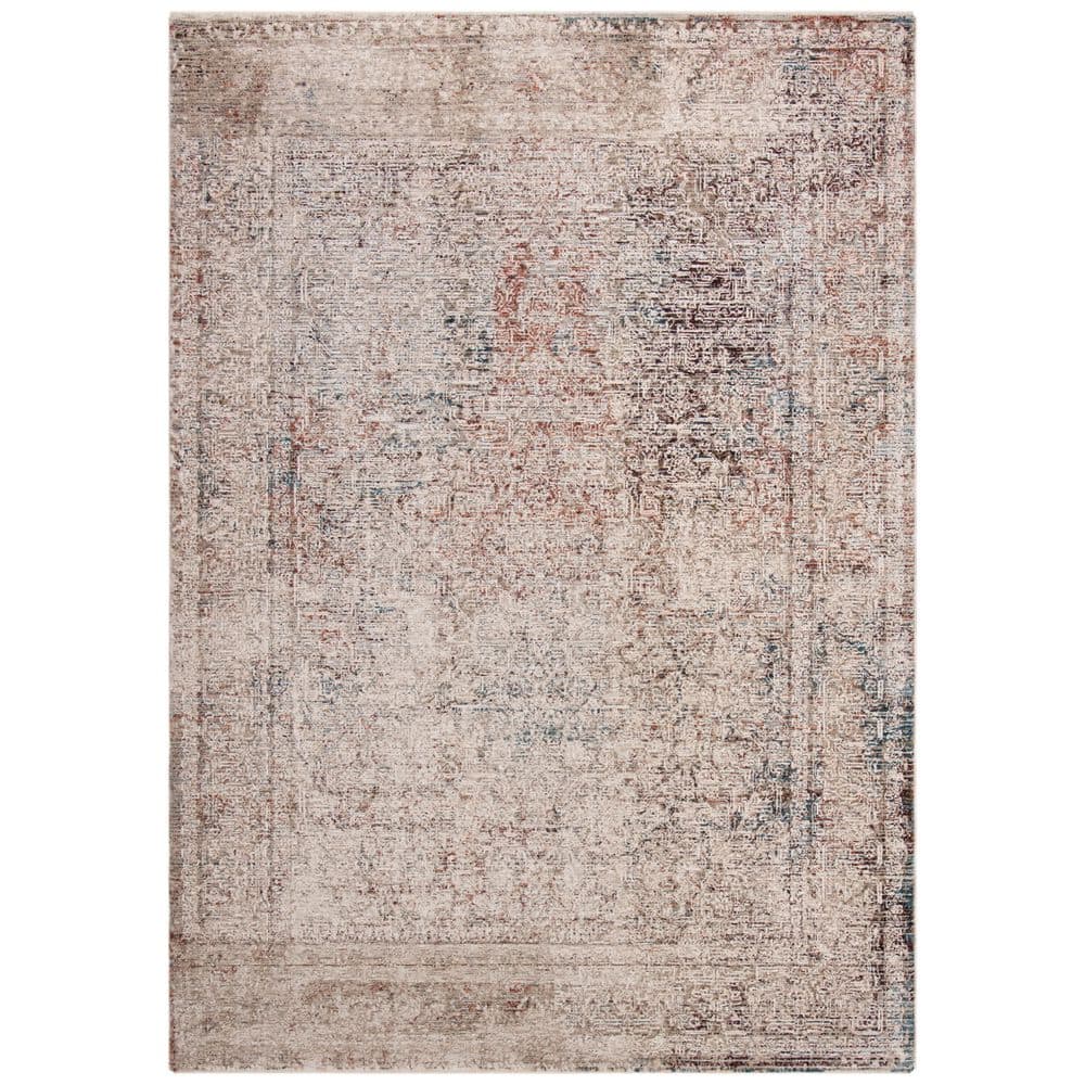 SAFAVIEH Limitee 9 ft. x 12 ft. Beige Distressed Ornate Area Rug ...