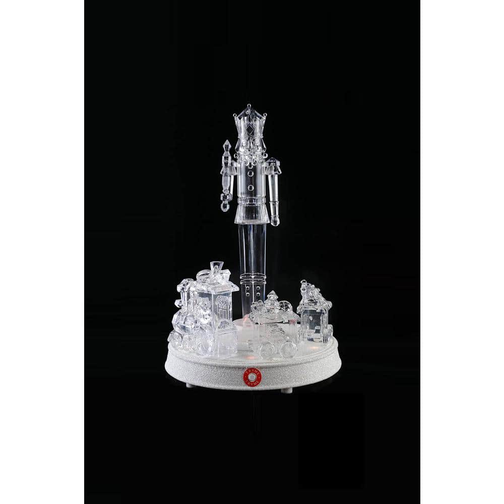 Home Accents Holiday 13 in. Crystalline Nutcracker With Turning Train ...