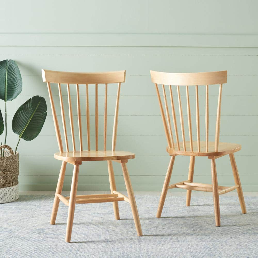 SAFAVIEH Parker Natural 16.3 in. Wood Dining Chair Set of 2 AMH8500F ...