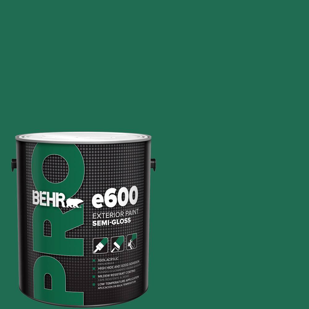 BEHR PRO 1 gal. #P430-7 Sparkling Emerald Semi-Gloss Exterior Paint ...