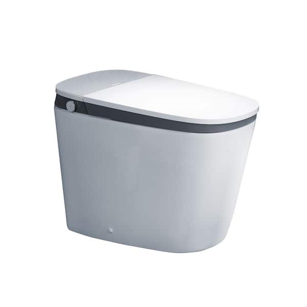 WOODBRIDGE Elongated Bidet Toilet 1.28 GPF in White with Auto Open ...