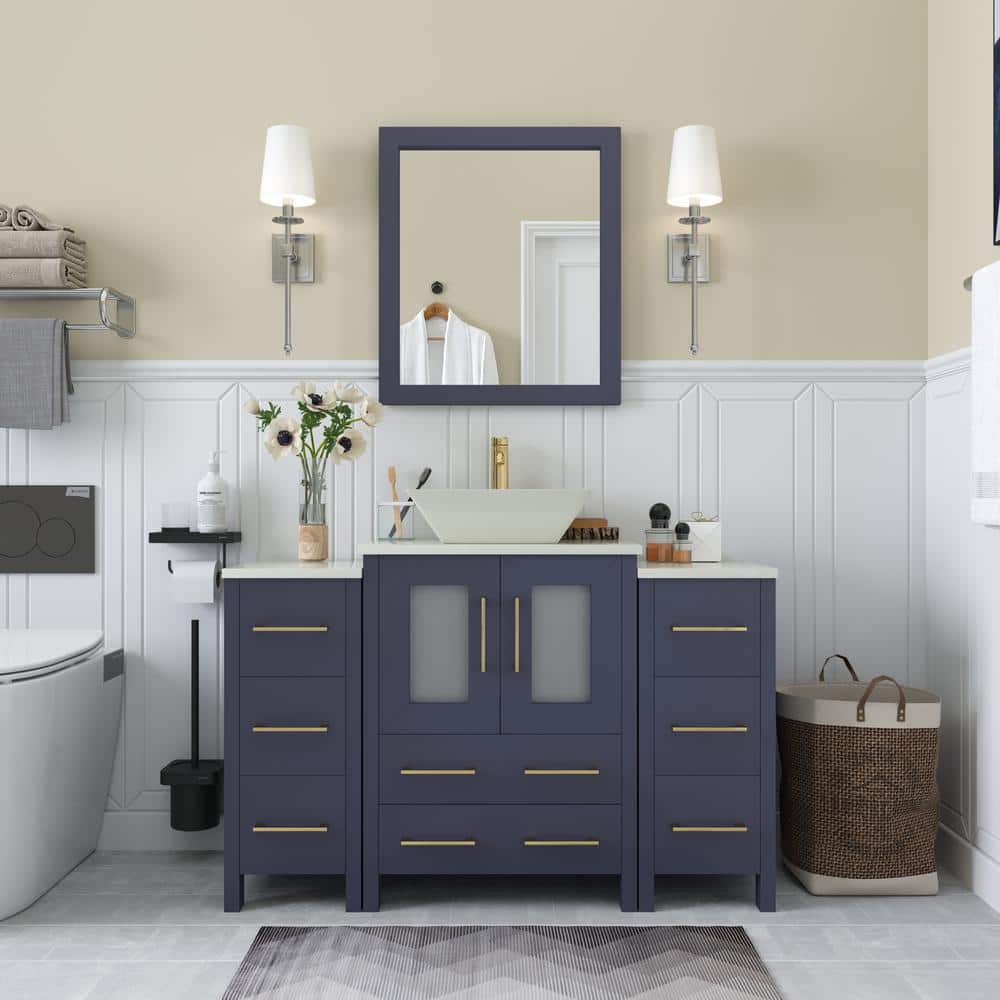 Reviews for Vanity Art Ravenna 48 in. Single Sink Freestanding Blue ...