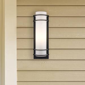 Home Decorators Collection Kalispell 24 in. 1-Light Black Modern ...