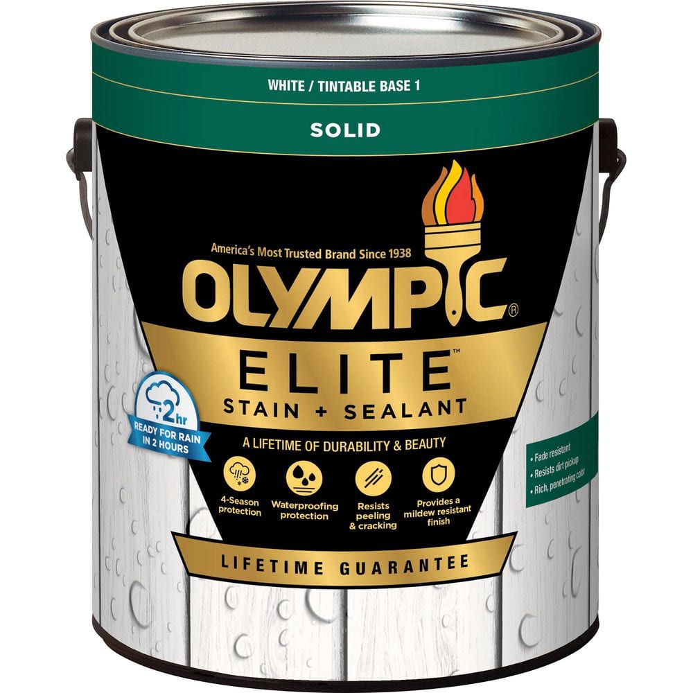 Olympic Elite 1 gal. Base 1 Solid Advanced Exterior Stain and Sealer in ...