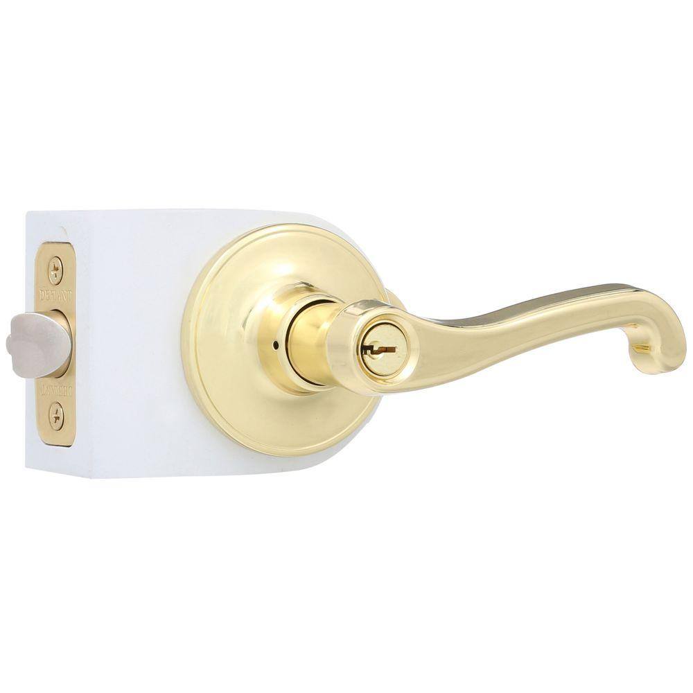 Defiant Viano Polished Brass Keyed Entry Door Handle LV700B