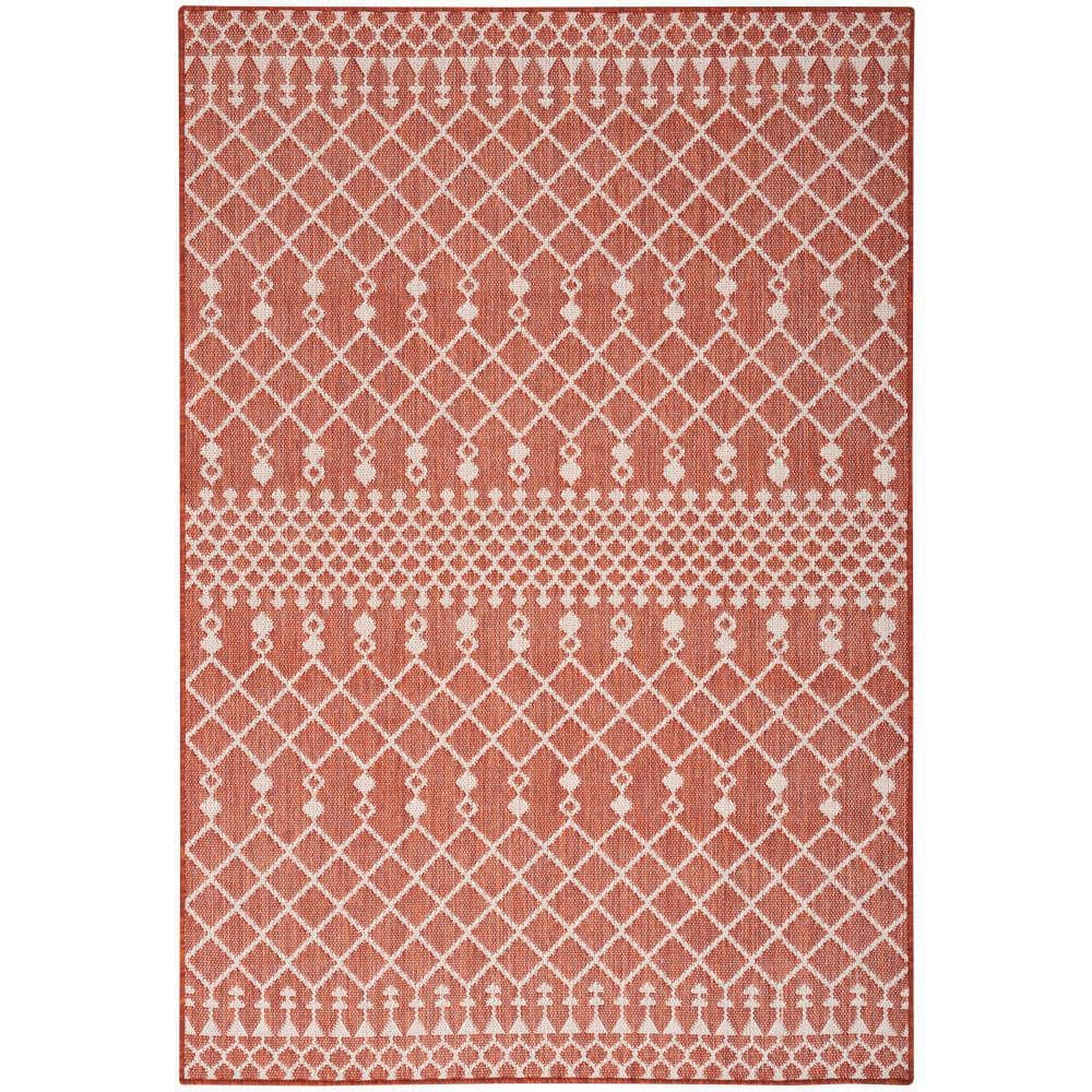 Nourison Positano Terracotta 5 ft. x 7 ft. Moroccan Contemporary Area ...