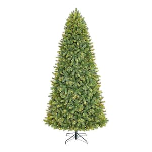 Costway 9 ft. Pre-Lit LED Hinged Artificial Christmas Tree with 1000 ...