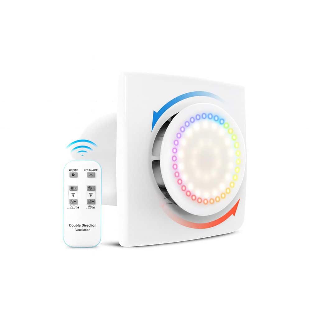 BeamBox Bathroom Exhaust Fan w/ Light, 10-Color RGB Dimmable Ceiling ...