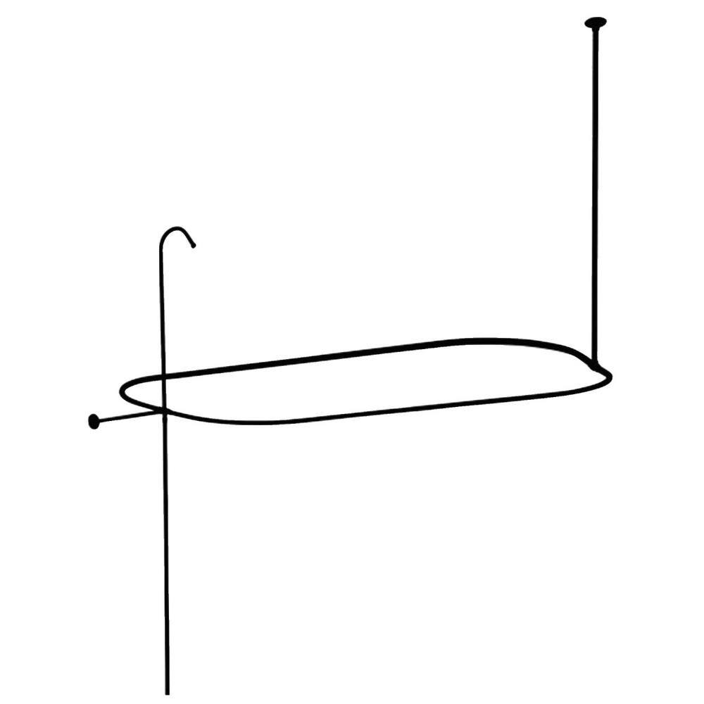 Kingston Brass Vintage 57 in. Oval Shower Riser and Shower Rod ...