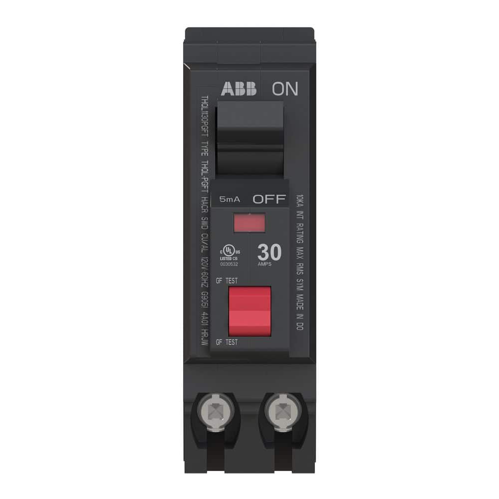 ABB 30 Amp 1-Pole Ground Fault Plug-On Neutral Circuit Breaker with ...