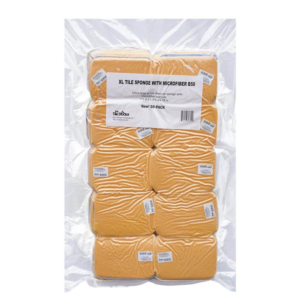 The Tile Doctor XL Tile Sponge with Microfiber Tile Grout Sponge with ...