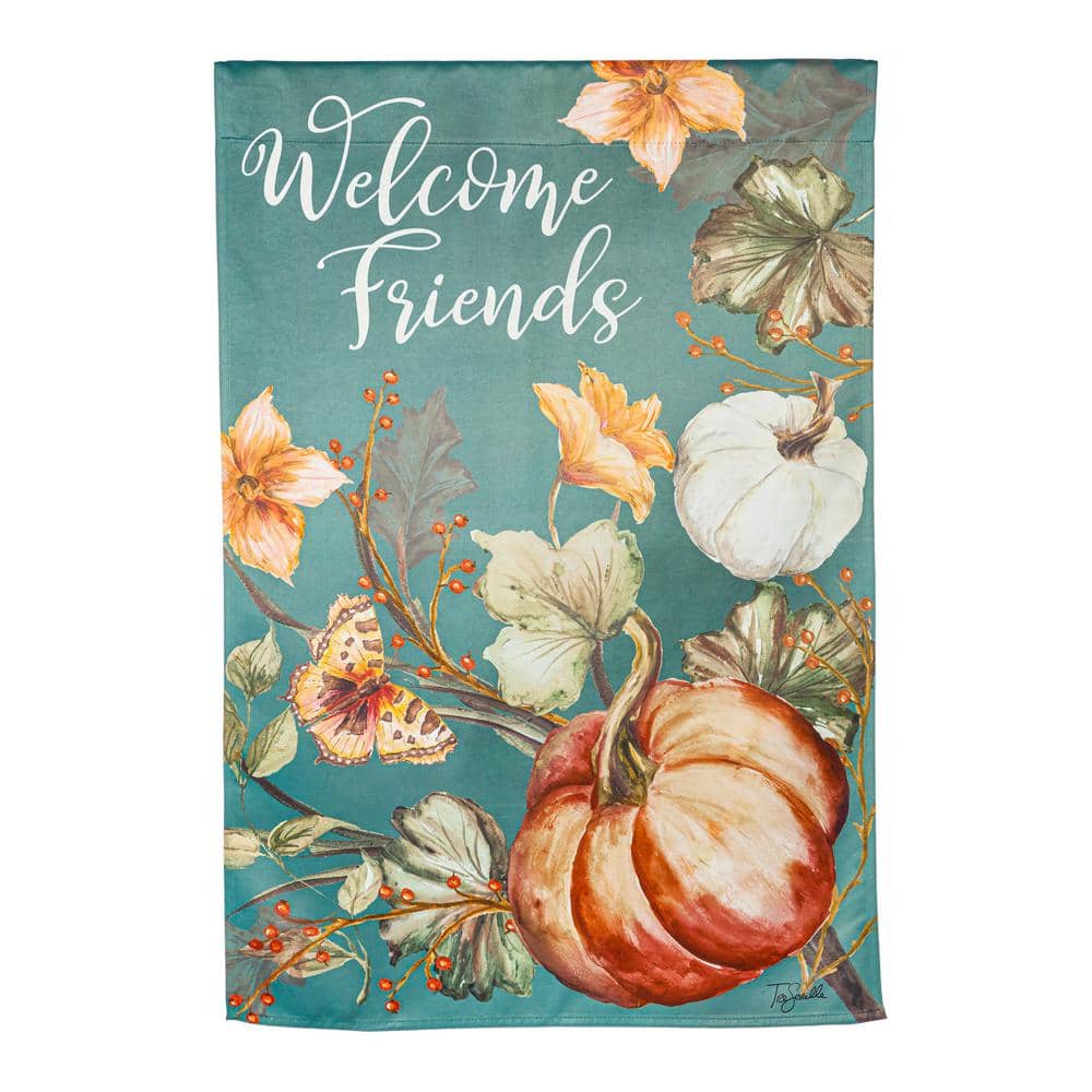 Evergreen Enterprises 2 ft. x 3-1/2 ft. Autumn Vines House Suede Flag ...
